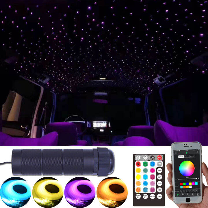 Fiber Optic Starry Sky Ceiling for Car LED DC12V 6W RGBW Bluetooth ...