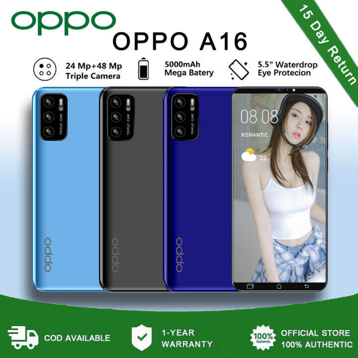 OPPO A16 cell phone 5.5" AMOLED Display144Hz 5000mAh Cellphone ...