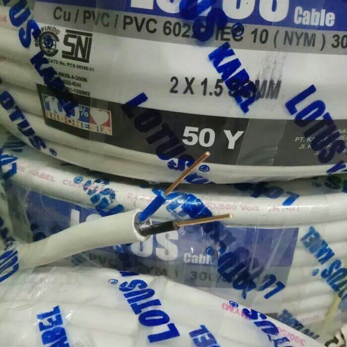 Kabel Listrik NYM per 10 meter SNI 2x1,5 lotus per 10 meter kawat besar ...
