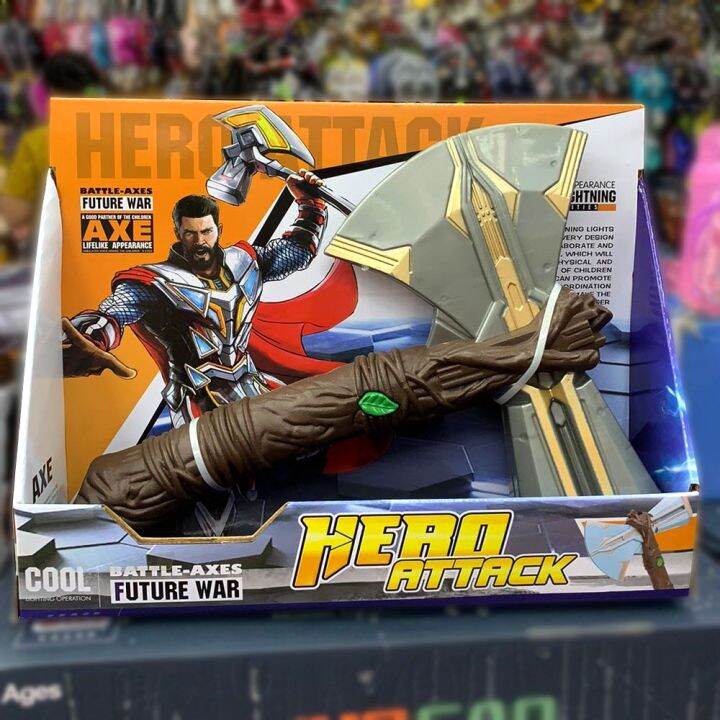 Best Seller Hero attack Marvel Avengers Thor Hammer Toy LED Sound Storm ...