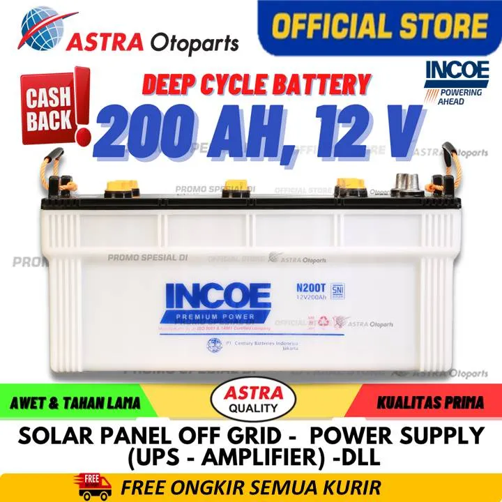 Baterai / Aki INCOE PREMIUM 200 Ah - 12 Volt, Deep Cycle Battery/Accu ...
