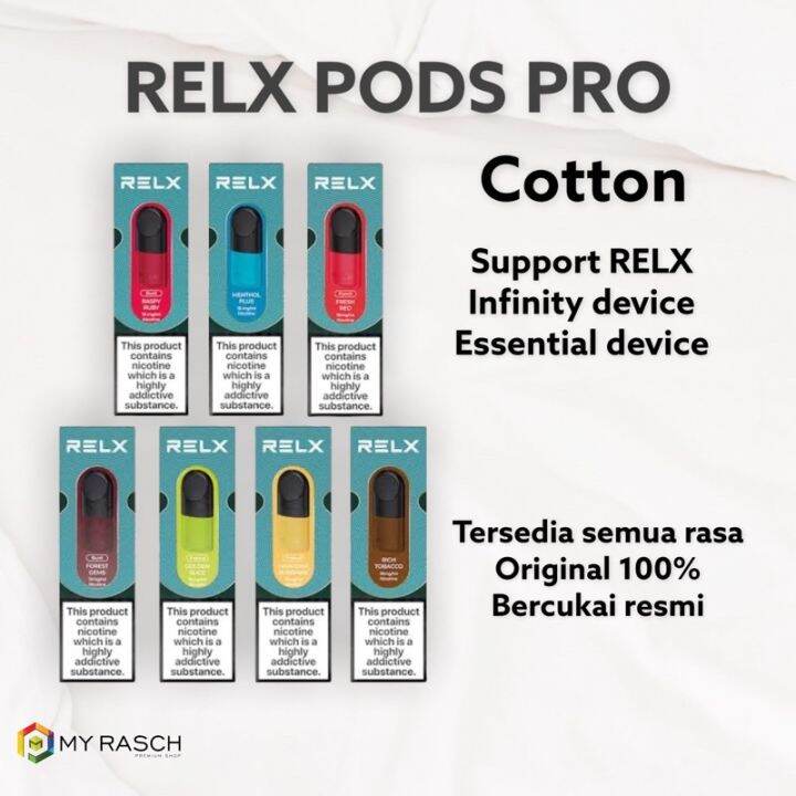RELX Infinity & Essential Pods Pro Cotton Semua Varian Rasa Bercukai ...