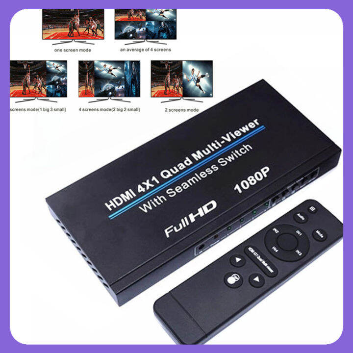 HD 1080P 4x1 Multiviewer HDMI Quad Multi-viewer Video Converter 4 ...