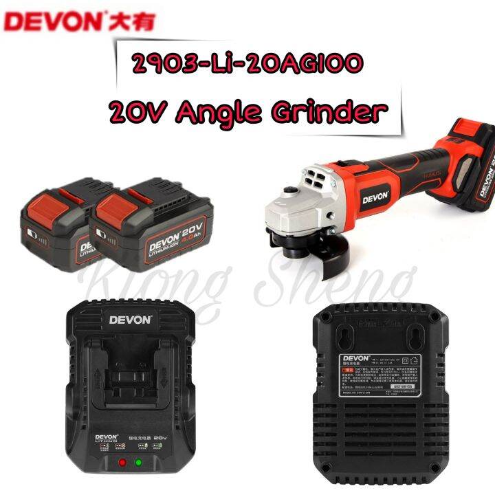 DEVON 2903-LI-20AG100 20V ANGLE GRINDER | Lazada