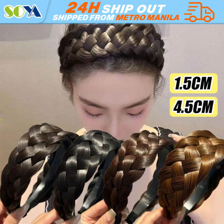 Women Synthetic Wide Wig Twist Braided Hair Bands Fashion Braids ...