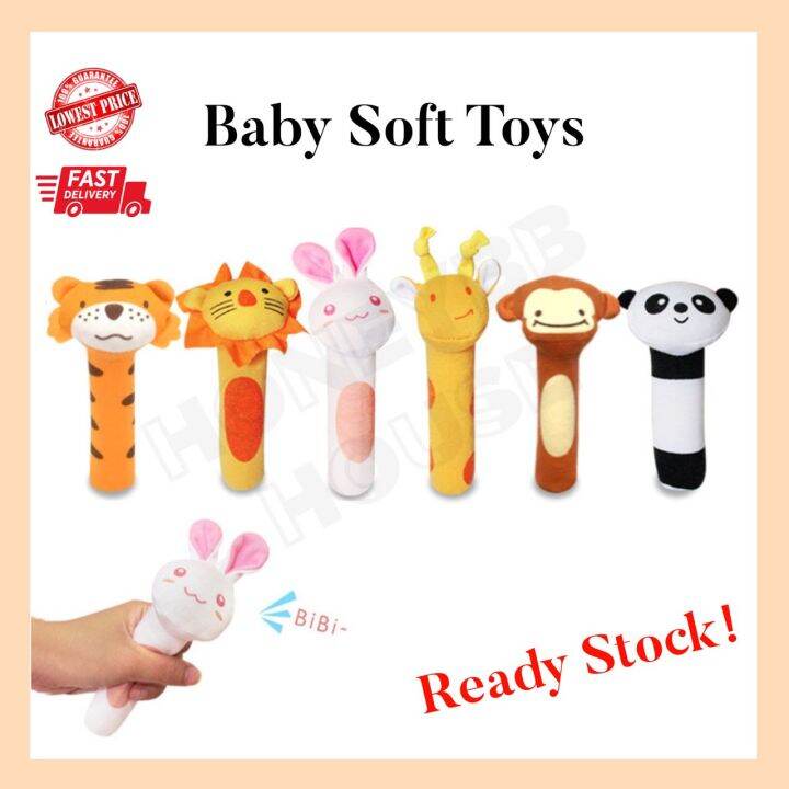 [READY STOCK] Baby Rattle Squeezer Soft Toy Sound Sensory Shaker Toys ...