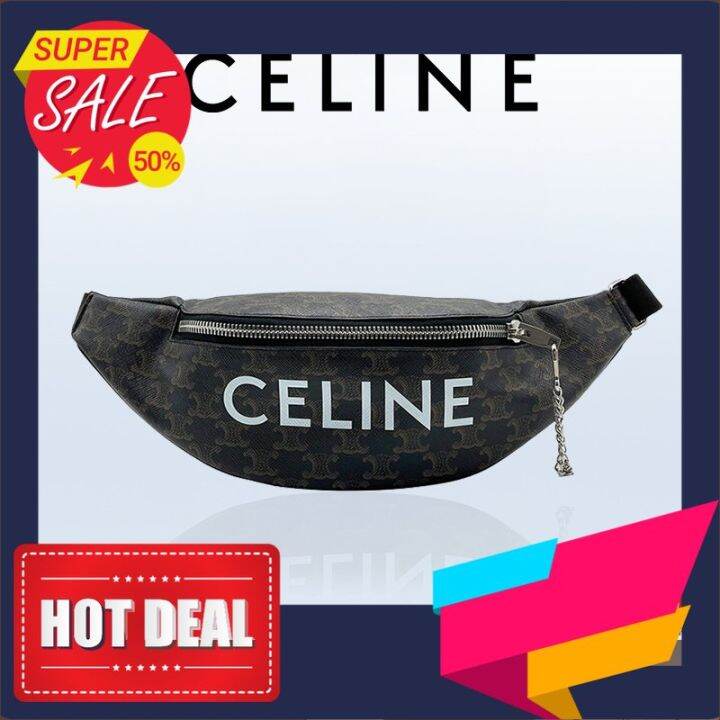 กระเป๋า CELINE Triomphe Print Canvas Waist Bag (Tan) | Lazada.co.th