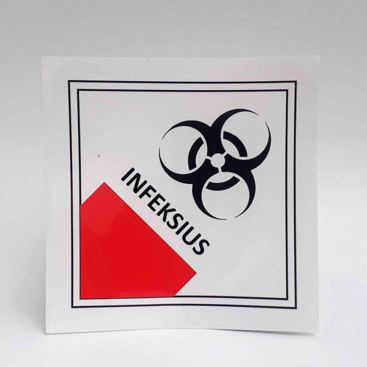 Stiker Sampah Infeksius (Putih), Stiker Tempat Sampah Infeksius ...