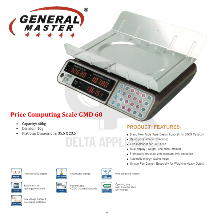 General Master GMD 60 Price Computing Scale General Master Weighing Scale Timbangan | Lazada PH