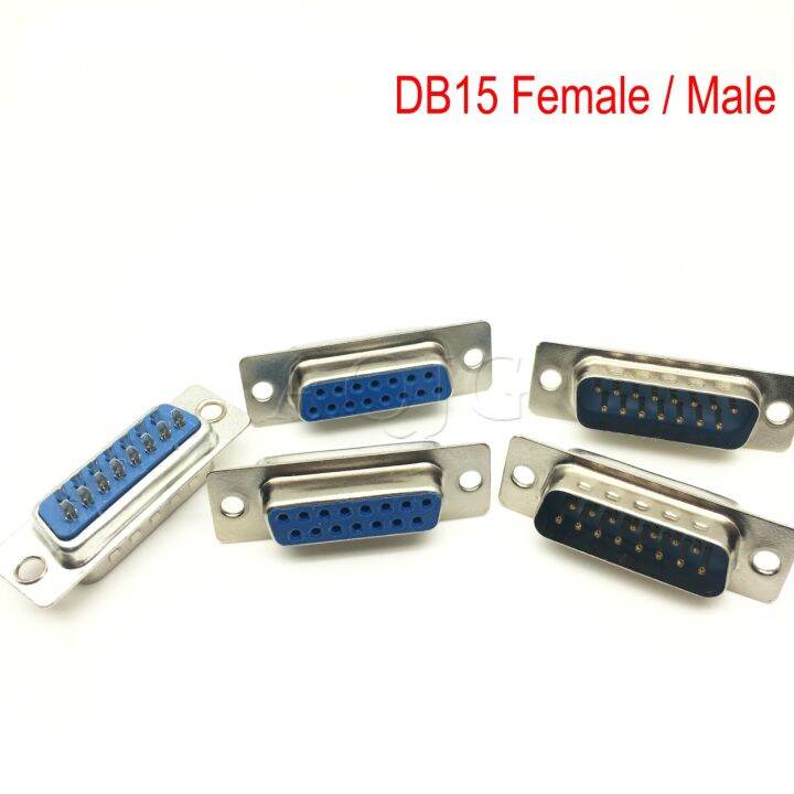 5Pcs DB15 Hole/Pin Female/Male Blue Welded Connector serial port socket ...