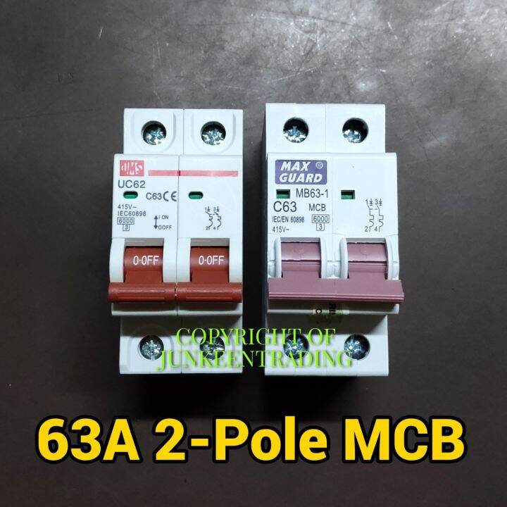 UMS / MAXGUARD 63A 2 Pole Miniature Circuit Breaker MCB | Lazada