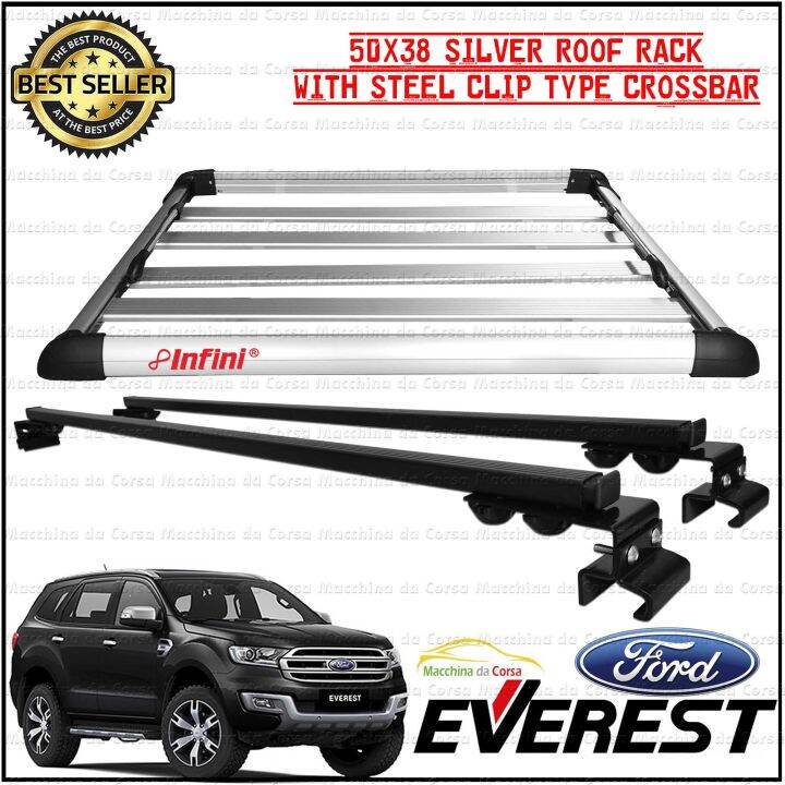 Ford Everest 2016-2022 50x38 SILVER Roof Basket Roof Rack with Rush ...