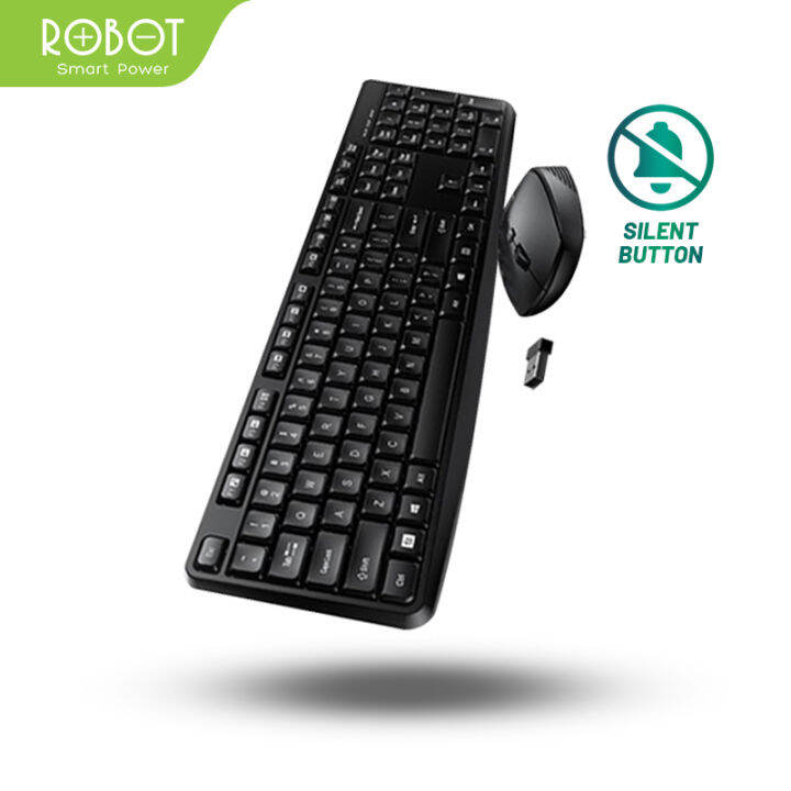 ROBOT Portable Mini Wireless Set Combo Keyboard and Mouse KM3100 ...