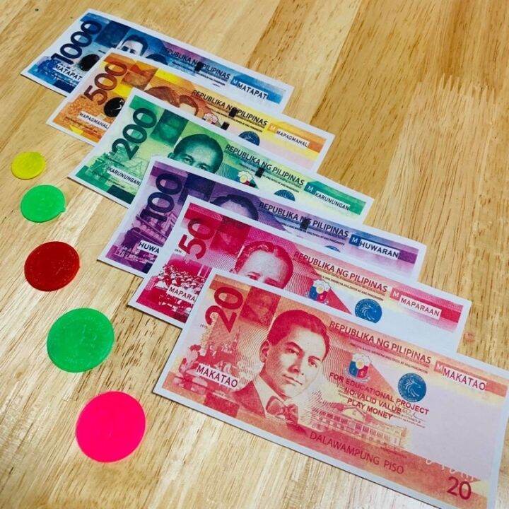 【Original Quality】♘ 1 set Money Bills coinsplay money paper with coins ...