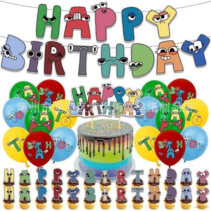 NEW Alphabet Lore Theme kids birthday party decorations banner cake ...