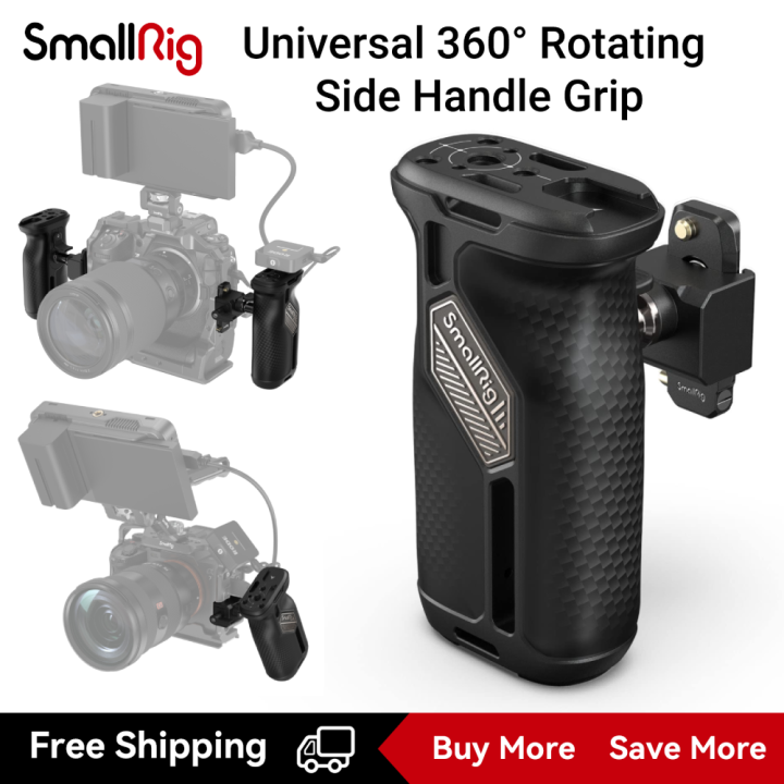 SmallRig ด้ามจับที่จับคาร์บอนไฟเบอร์ด้านข้างหมุนได้360 ° ขนาดเล็กอเนกประสงค์พร้อมรางนาโตปลดเร็ว ...