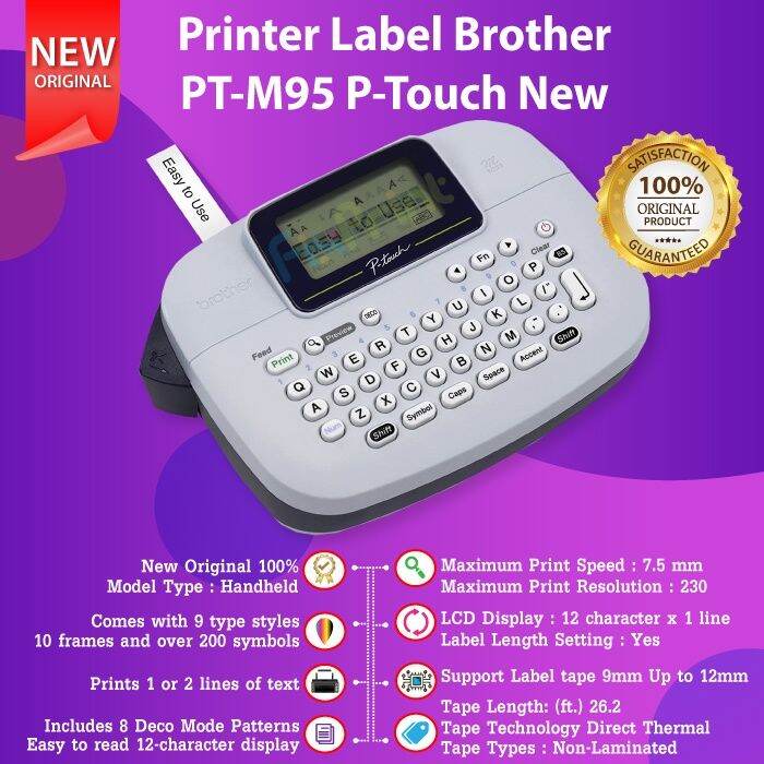 Brothr Label Printer PT-M95 Handy Label Maker Seri M-Tape | Lazada ...