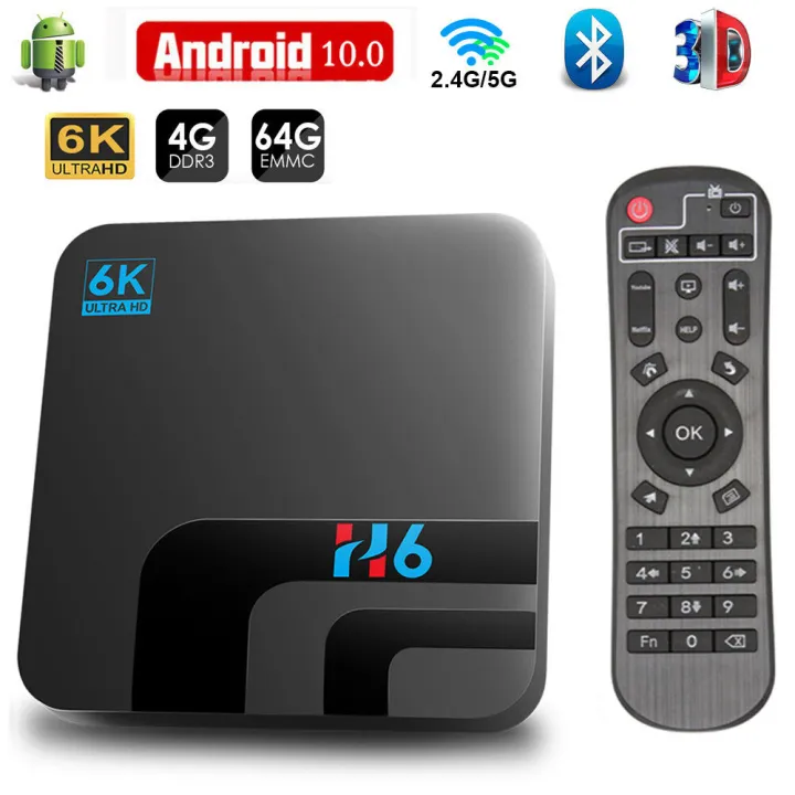 H6 Android TV Box Android 10 H6 2+16G 6K วิดีโอ 3D H.265 Media Player 2 ...