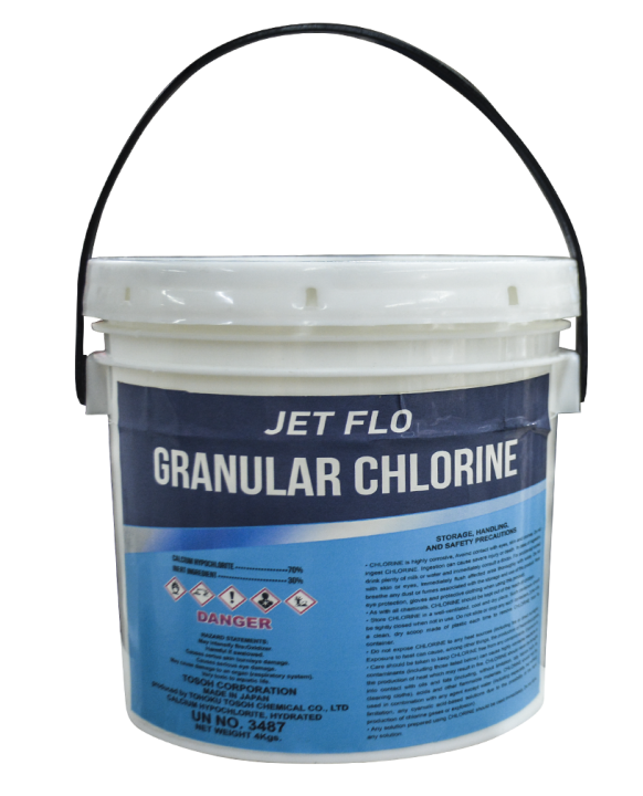 Jet-Flo Granular Chlorine 4kg/Pail (Calcium Hypochlorite 70%) | Lazada PH