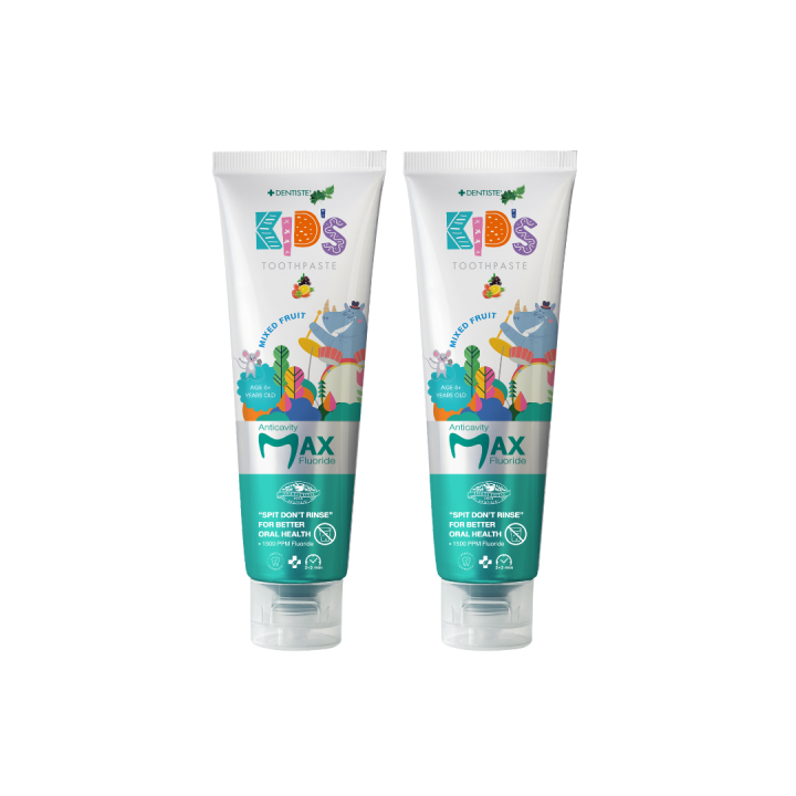 (แพ็ค 2) Dentiste’ Kids Toothpaste Mixed Fruit Flavor (Max-Dry Brushing ...