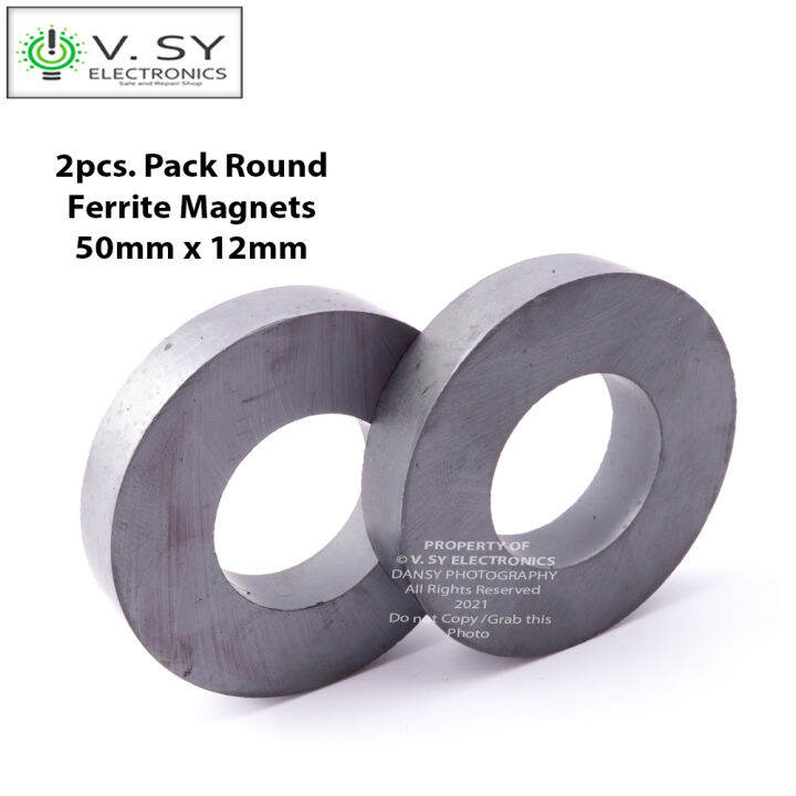 2pcs. or 3pcs. Pack 50mm | 30mm Round Ferrite Magnet 50mm X 12mm | 30mm ...