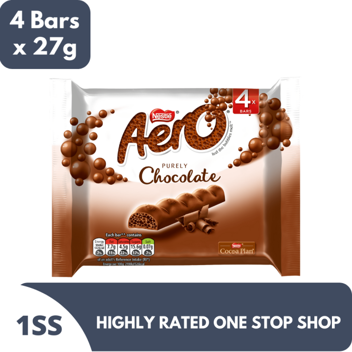 Nestle Aero Milk Chocolate Bar, 4 Bars x 27g | Lazada PH
