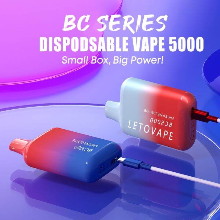 LETOVAPE 5000 PUFFS 50mg disposable vape pod smoke pods tobacco menthol ...