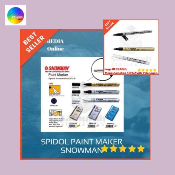 Snowman Paint Marker "EXTRA FINE TIPE" ECER Dengan 3 Pilihan Warna ...