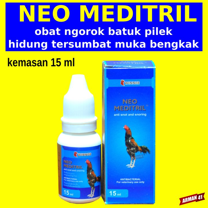 Obat Ngorok Batuk Pilek Hidung Tersumbat Sesak Napas Muka Bengkak Ayam - NEO MEDITRIL LAGA ...