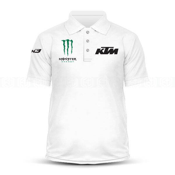 Microfiber Polo T-Shirt Sulam Logo KTM Tech3 Monster MotoGP Motosikal ...