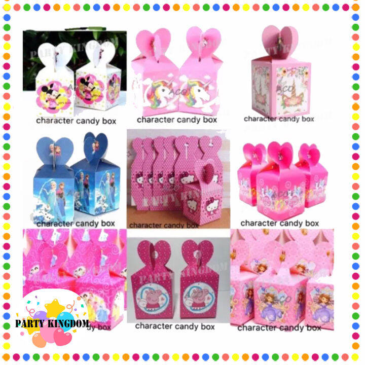 Party Kingdom 6pcs Candy Box Girl's Party Themed Candy Box Collection ...