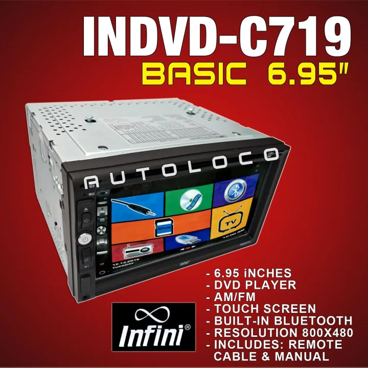 Infini C719 Basic Stereo Head Unit - 6.95 DVD AM/FM Bluetooth Touch Screen USB | Lazada PH