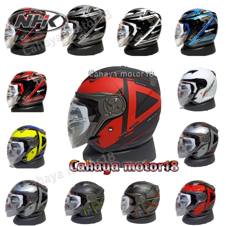HELM NHK GLADIATOR MOTIF DOUBLE VISOR|NHK HALF FACE | Lazada Indonesia