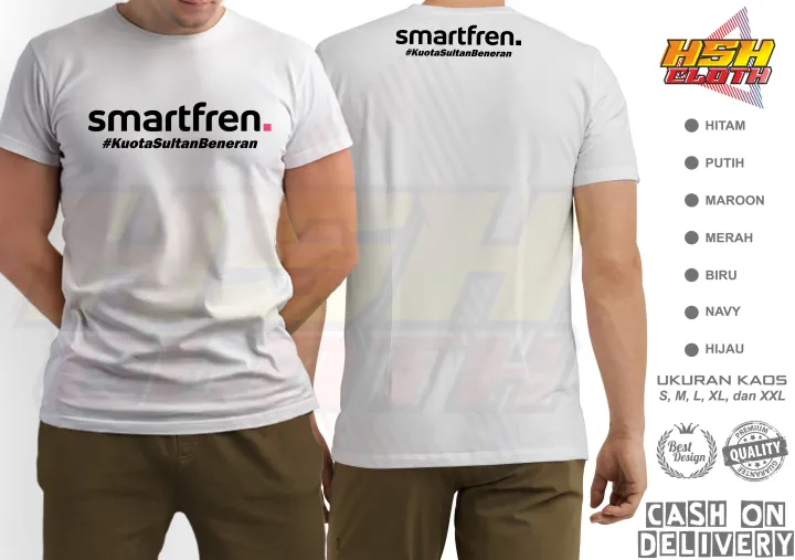 Kaos Smartfren logo baru V2 Kaos Perusahaan - HSHcloth | Lazada Indonesia