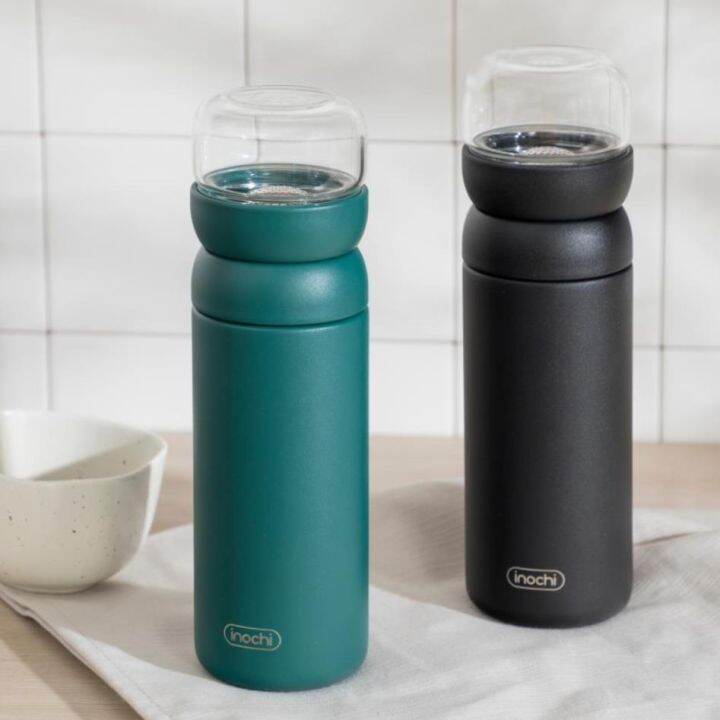 Bình nước giữ nhiệt pha trà chè có lõi lọc inochi Fuji Herb 460ml inox ...