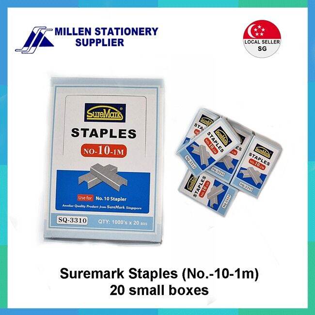 Suremark Stapler Bullets Staples SQ3310 (Box of 20) [Millen Stationery ...