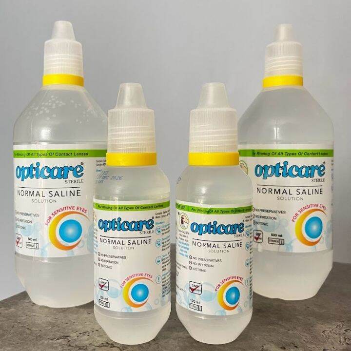 OPTICARE Sterile Normal Saline Solution For Contact Lens (120ml / 500ml ...