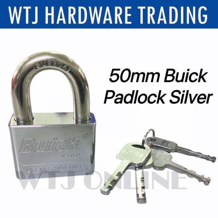 HEAVY DUTY BUICK Padlock-SILVER 50MM / anti cut Lock /House lock Mangga ...