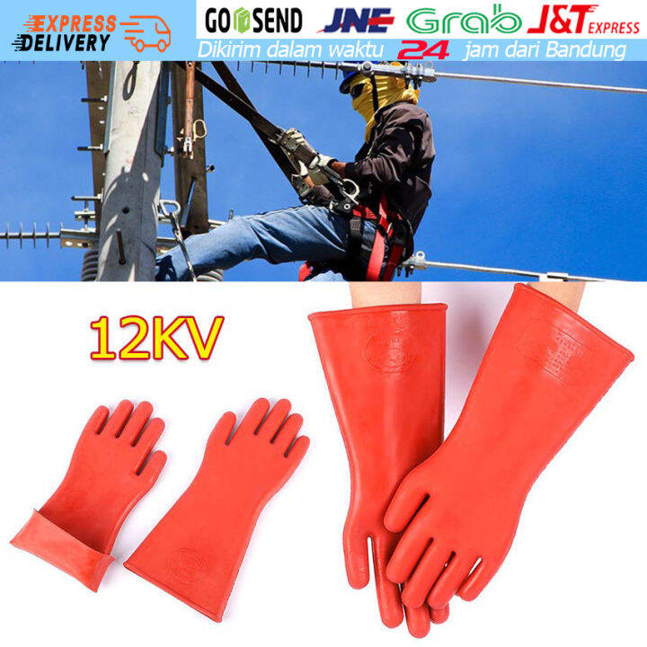 1 Pasang Sarung Tangan Listrik Anti Setrum Class Profesional 12KV ...