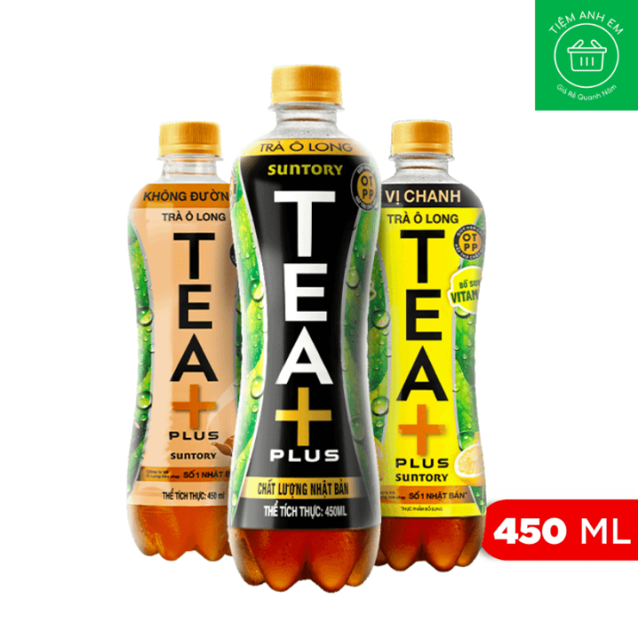 Trà ô long Tea+ Plus chai có đường/ vị chanh/ không đường | Lazada.vn