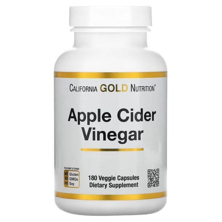 California Gold Nutrition, Apple Cider Vinegar, 180 Veggie Capsules ...