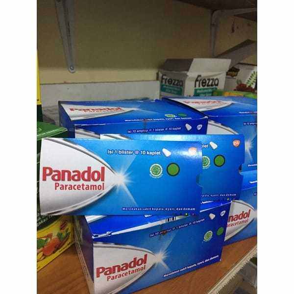 Herbal mari sehat PANADOL BIRU PARACETAMOL Obat menurunkan demam 1 BOX ...