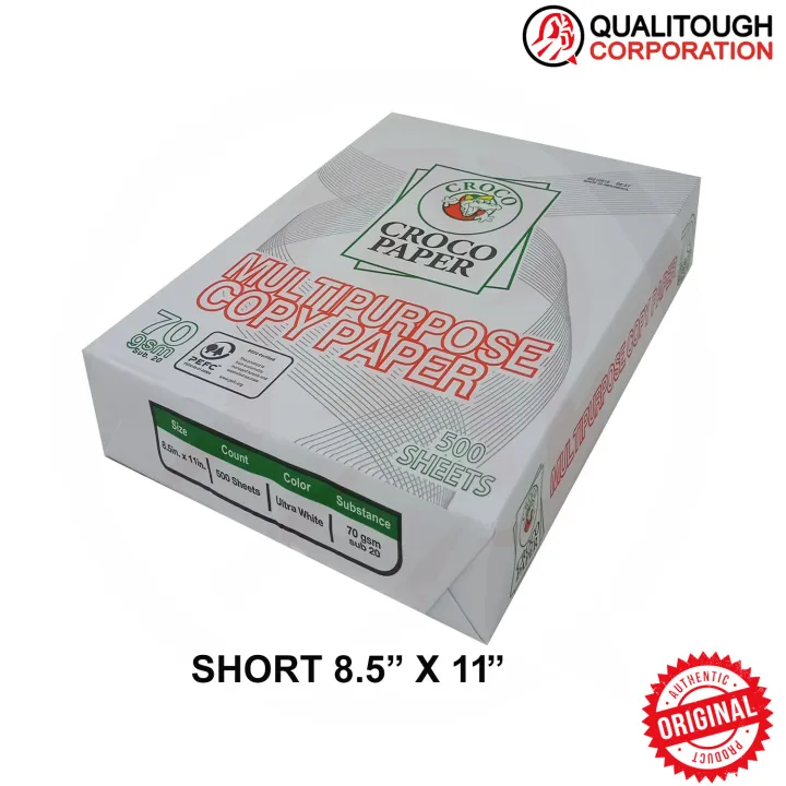 Crocodile copy paper subs 20 (70GSM) short | Lazada PH