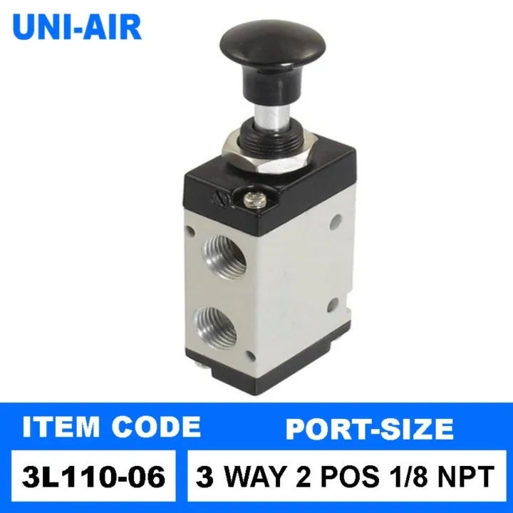 Uni-Air 3 way 2 position 3/2 WAY Pneumatic Manual Push Button ...