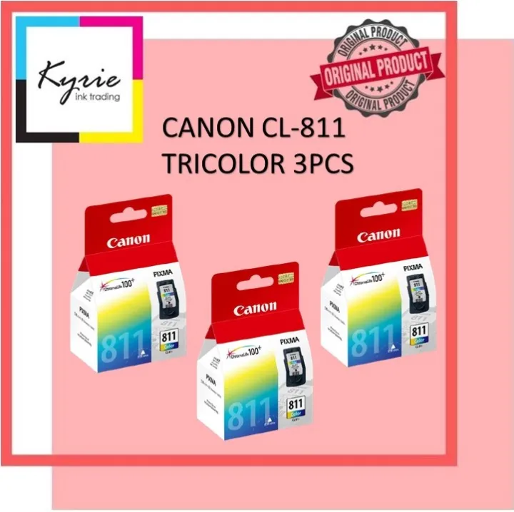 Canon 811 CL-811 Tri-color Original Ink Cartridge Set of 3pcs | Lazada PH