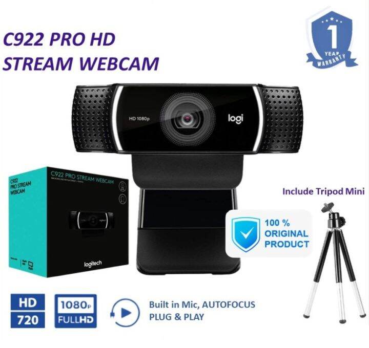 Logitech C922 Pro Stream Webcam HD Original | Lazada Indonesia