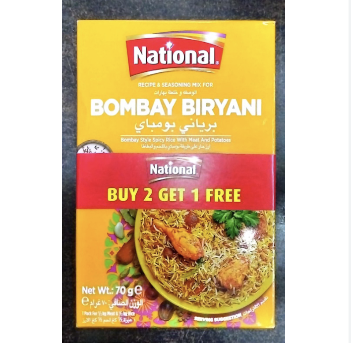 NATIONAL Bombay Biryani Masala (Spices) 210G 봄베이 비리야니 마살라 (70*3gram ...