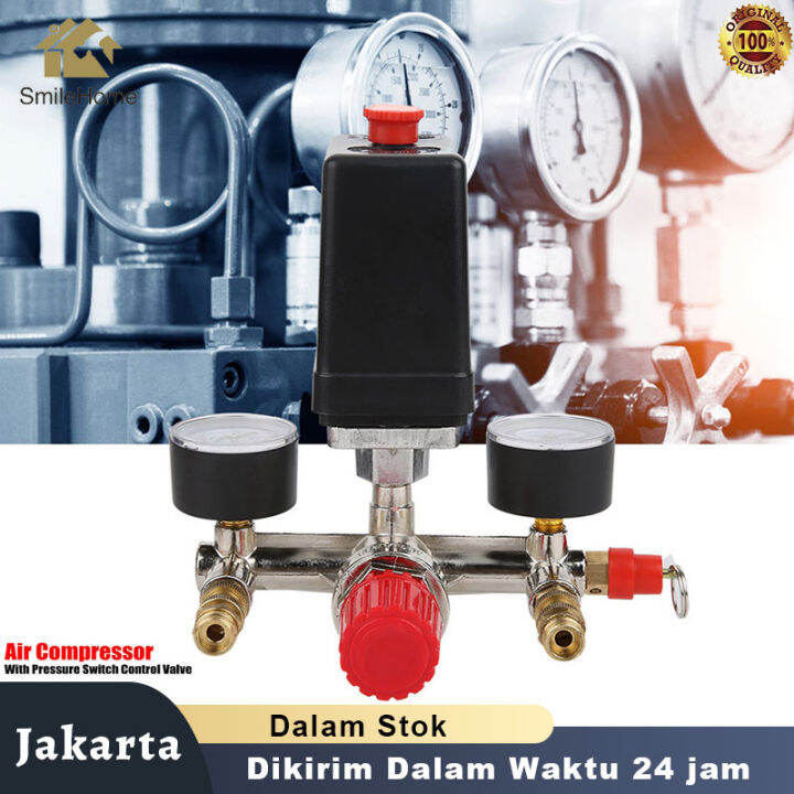 Otomatis Kompresor Set & Kran & Safety Valve & Regulator & Manometer ...