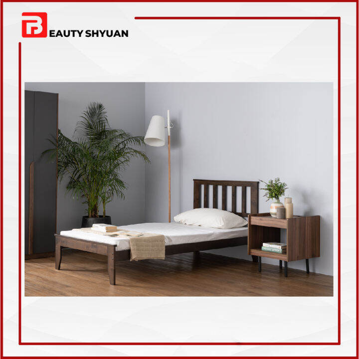HADLEY Single Bed Frame Wood Bed Frame Single Bedframe Rangka Katil ...