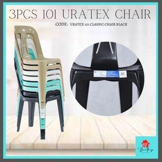 3PCS SET OF BLACK URATEX CHAIR / URATEX CHAIR / BLACK CHAIR / UPUAN ...